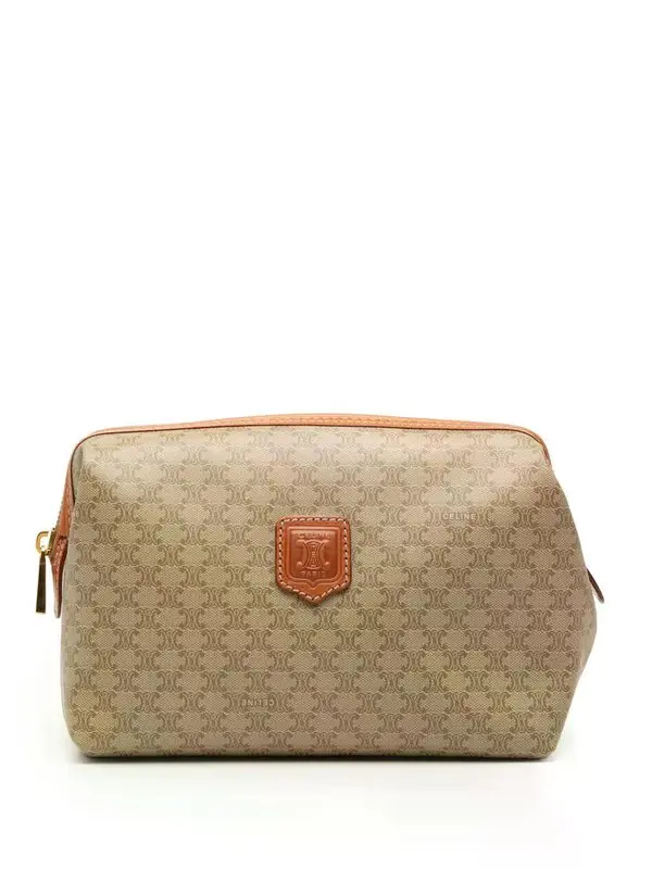 Celine 1997 Macadam Coated Canvas Pouch - Neutrals