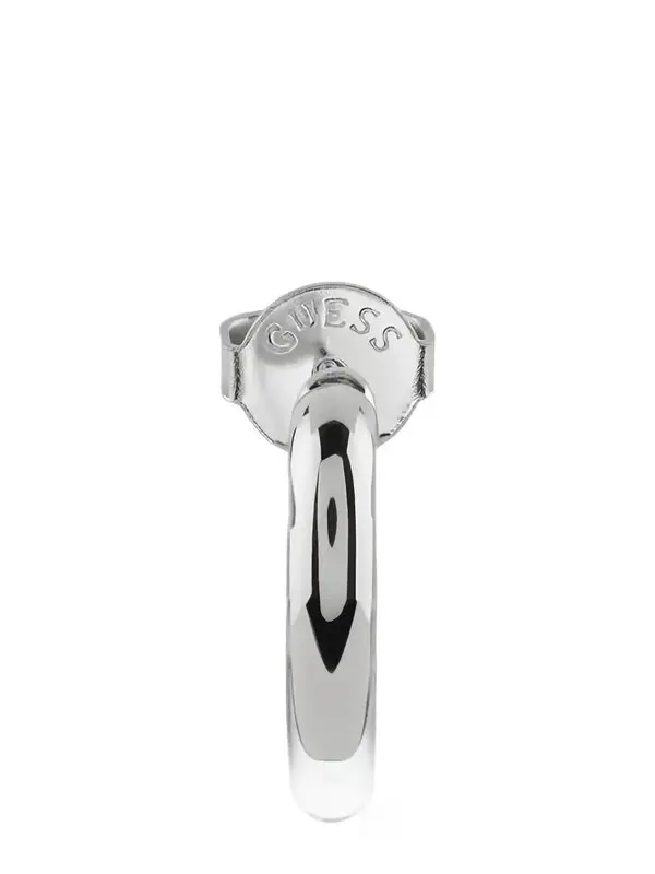 Guess Iconique Heart-shape Hoop Earrings - Silver