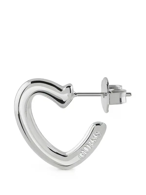 Guess Iconique Heart-shape Hoop Earrings