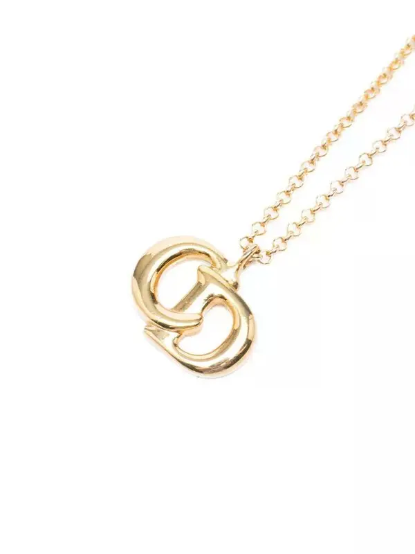 Dior 2000-2026 Plated Cd Logo Pendant Necklace Costume Necklace