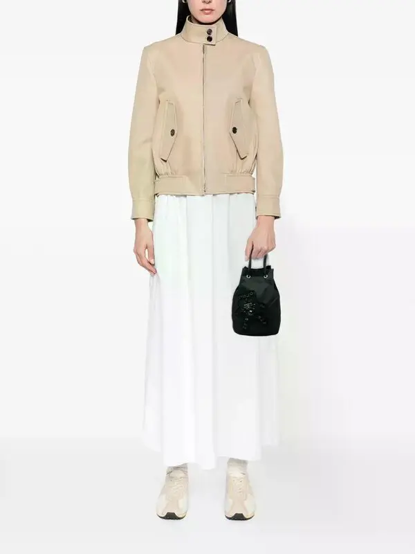 Prada 2018 Beaded Tessuto Evening Bear Drawstring Bucket Bag