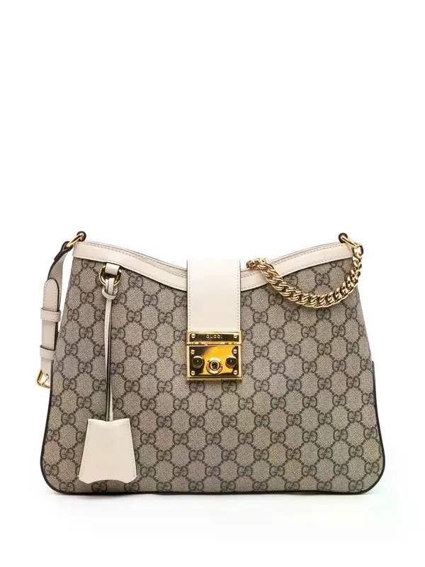 Gucci 2016-2026 Medium Gg Supreme Padlock Shoulder Bag - Neutrals
