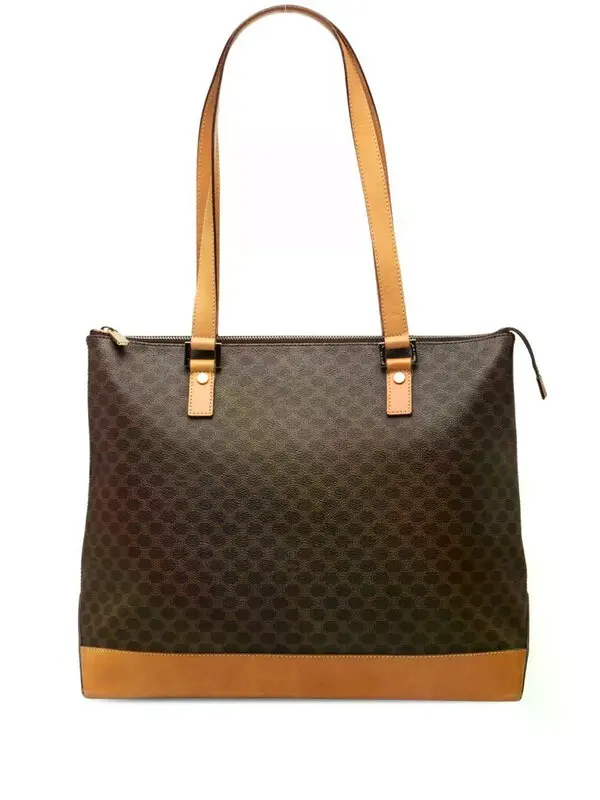 Celine 2013 Macadam Coated Canvas Tote Bag - Brown