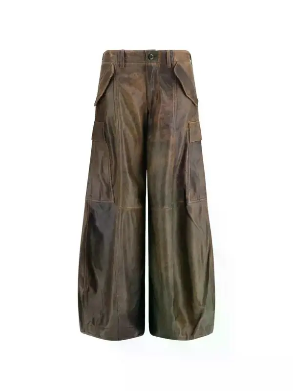 R13 Leather Cargo Pants - Brown