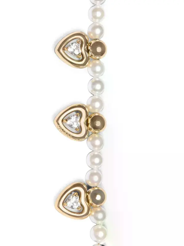 Guess Beloved Heart-charm Pearl Bracelet