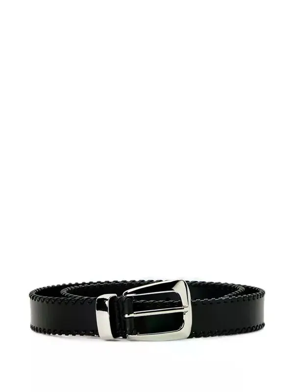 Khaite Benny Whipstitch Belt - Black