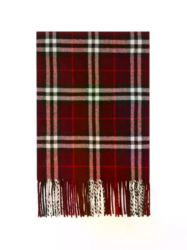 Burberry Sparkle Check Cashmere Scarf - Red