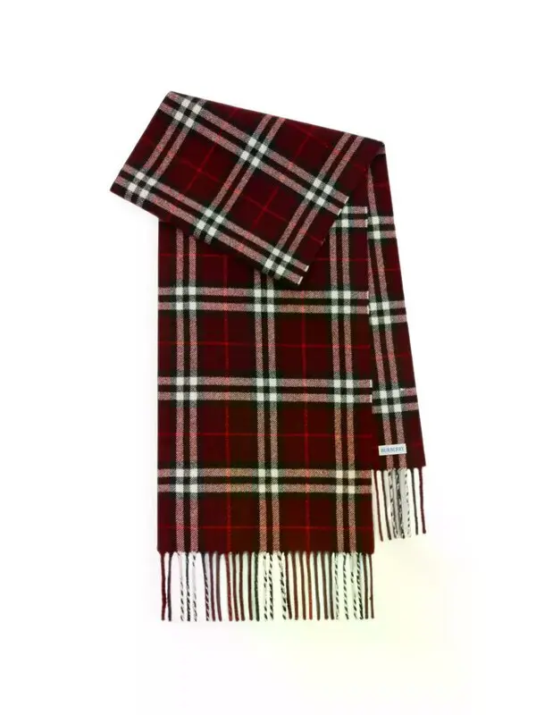 Burberry Sparkle Check Cashmere Scarf - Red