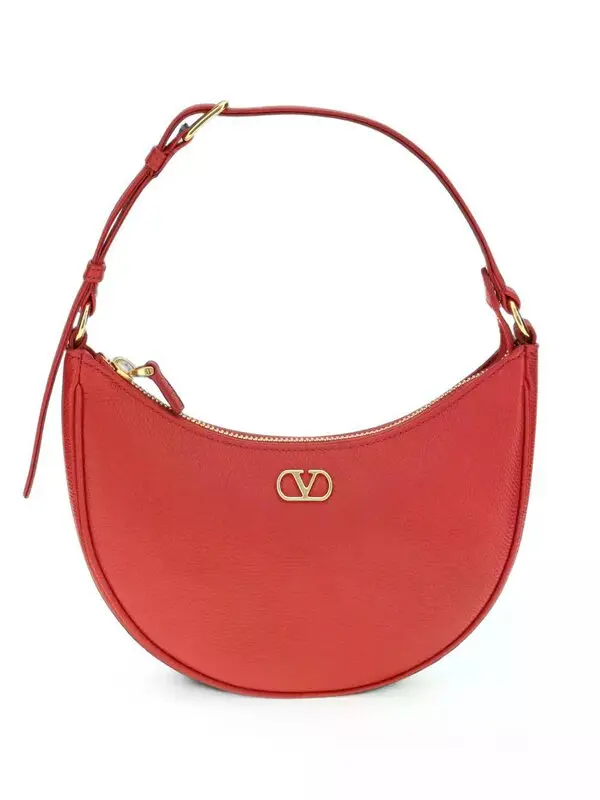 Valentino Garavani Vlogo Signature Leather Shoulder Bag - Red