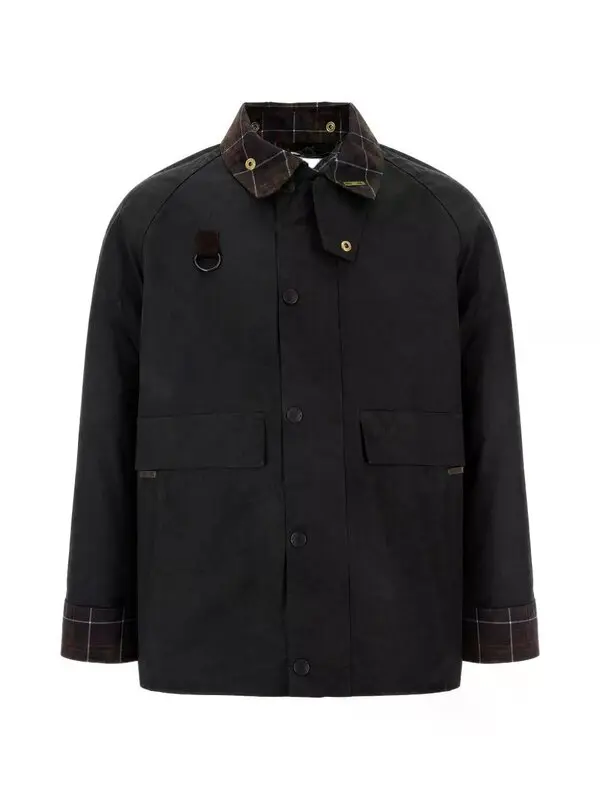 Barbour Spey Waxed-cotton Check-trim Jacket