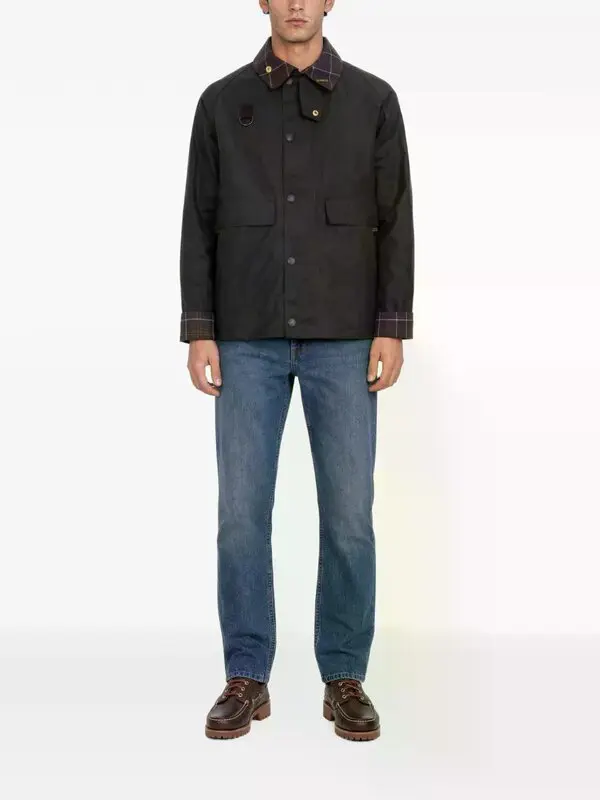 Barbour Spey Waxed-cotton Check-trim Jacket