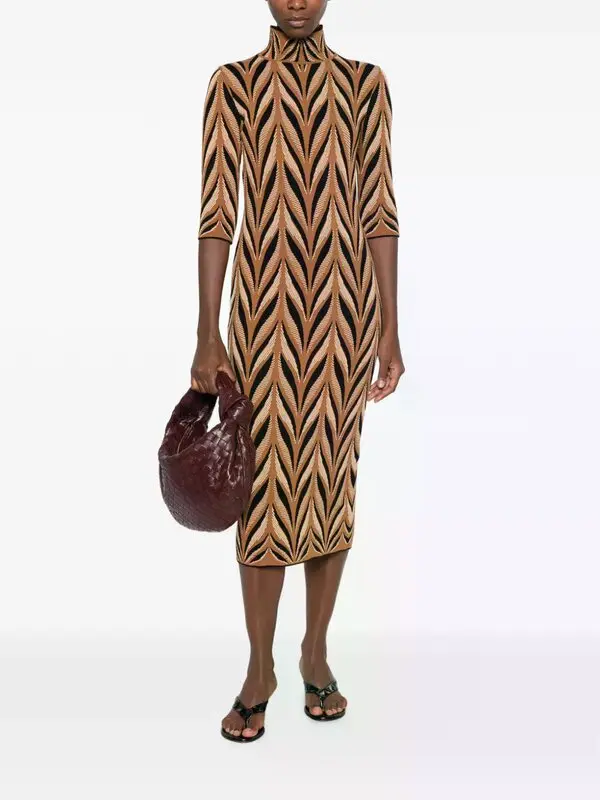 CIRCUS HOTEL Jacquard-knit Midi Dress