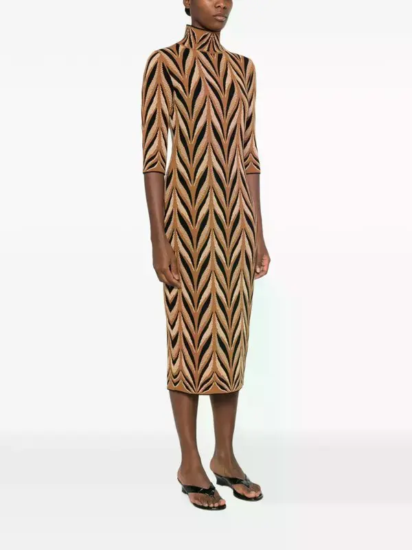 CIRCUS HOTEL Jacquard-knit Midi Dress