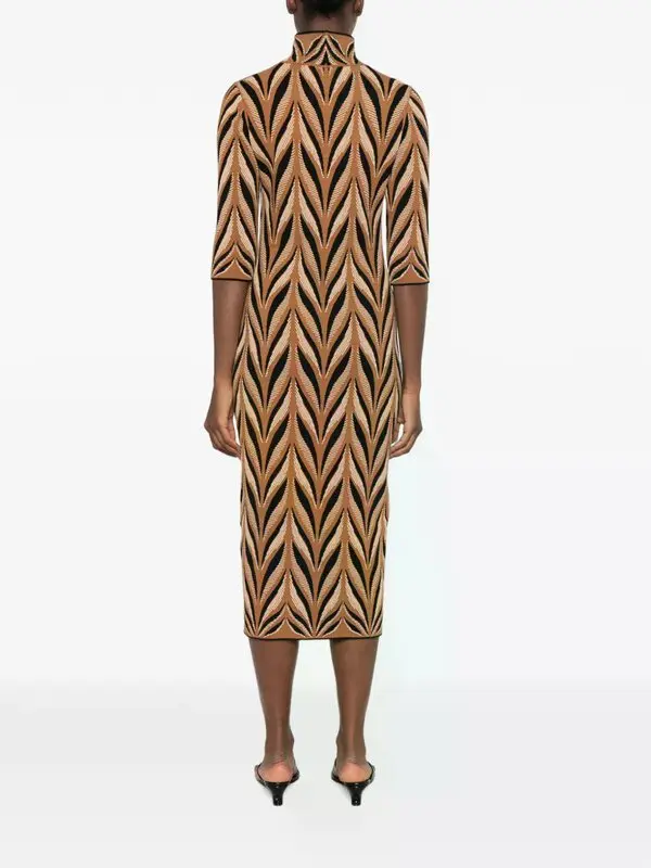 CIRCUS HOTEL Jacquard-knit Midi Dress
