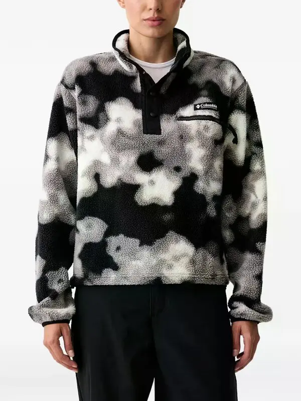 Columbia Helvetia Ii Abstract-print Fleece Sweater - Black