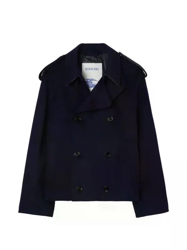 Burberry Cashmere Leadenham Trench Jacket - Blue
