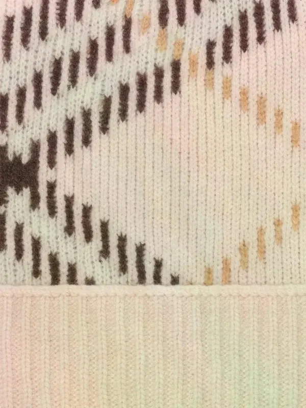 Burberry Check Cashmere-blend Beanie - Pink
