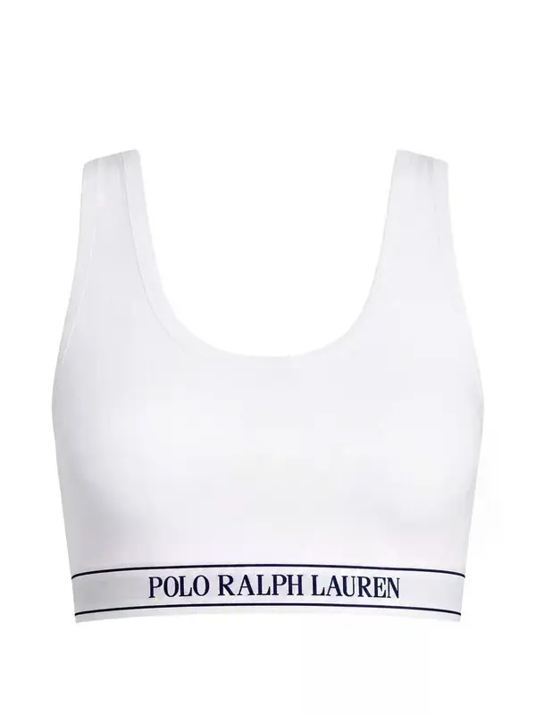 Polo Ralph Lauren Logo-waistband Scoop-neck Bralette - White