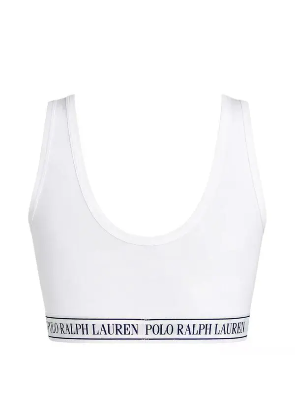 Polo Ralph Lauren Logo-waistband Scoop-neck Bralette - White