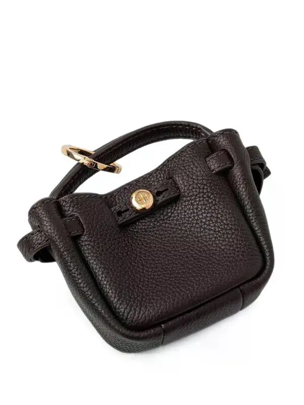Tory Burch Lee Radziwill Pebbled Leather Keyring - Brown