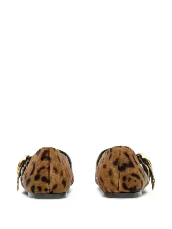 Burberry Leopard Print Robin Ballerinas - Brown