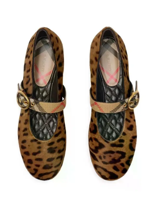 Burberry Leopard Print Robin Ballerinas - Brown