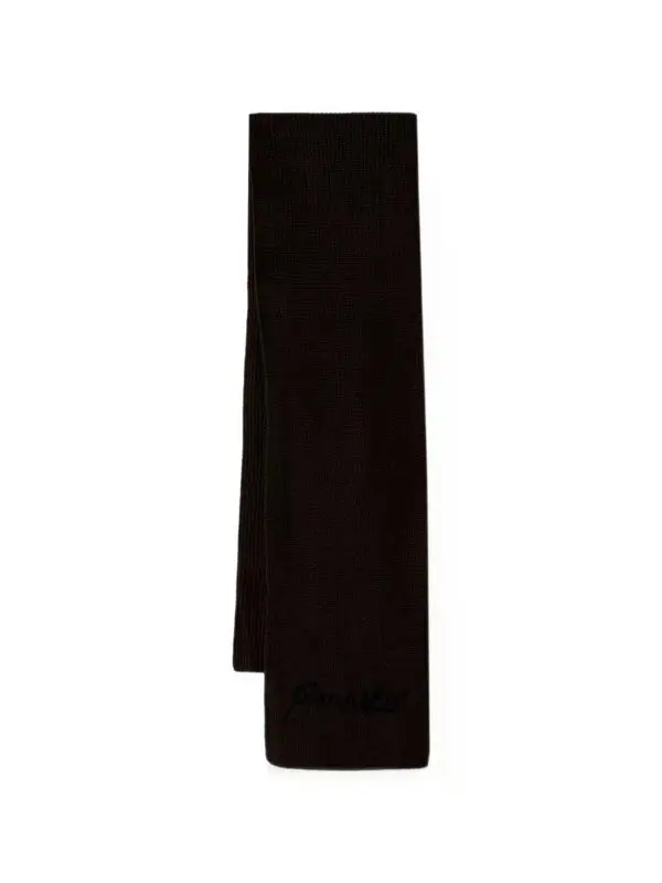 Pinko Logo-embroidered Knitted Scarf