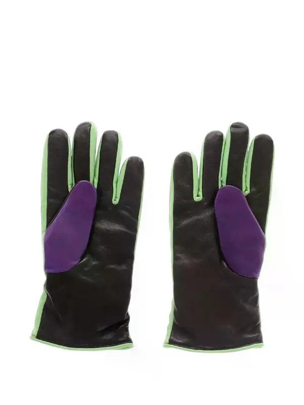 Dsquared2 Color-block Zipped Leather Gloves