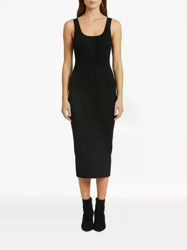Michael Kors Rib-knit Cut-out Midi Dress