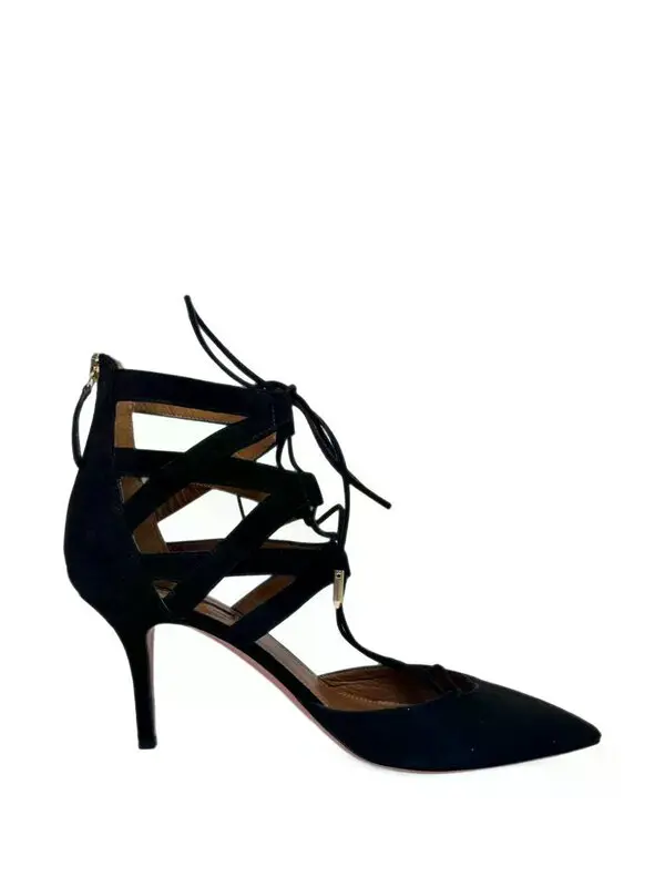 AQUAZZURA Belgravia Lace-up Pumps - Black