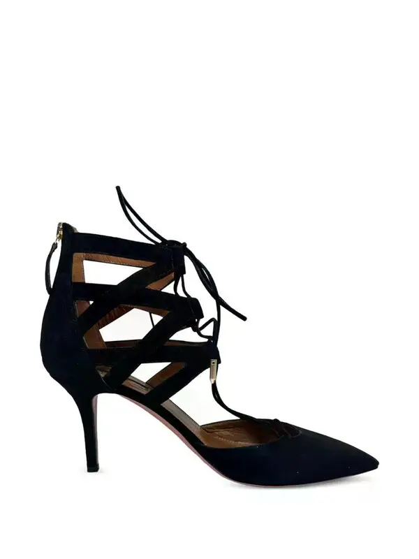 AQUAZZURA Belgravia Lace-up Pumps - Black