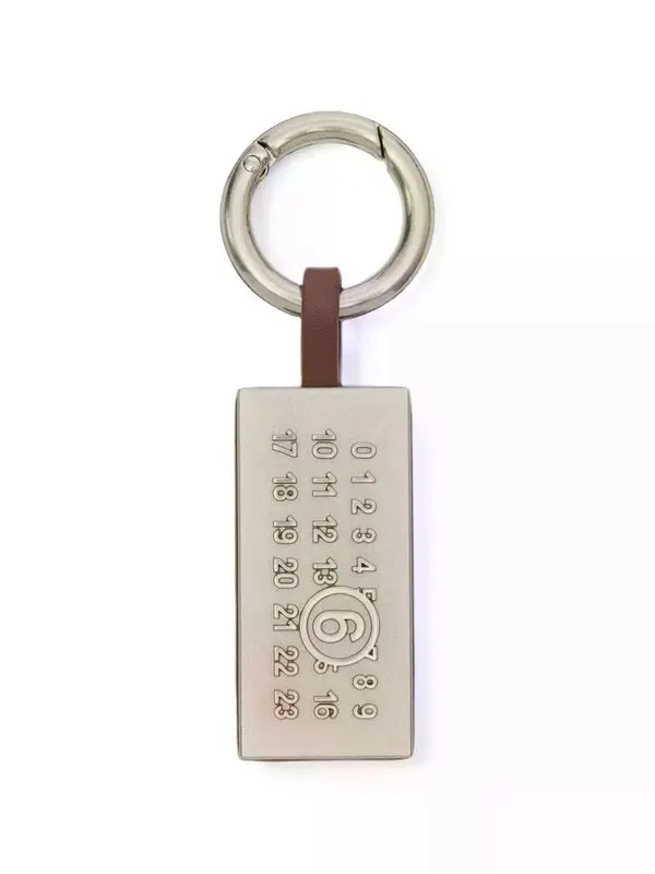 MAISON MARGIELA Numeric-plaque Bag Charm - Silver