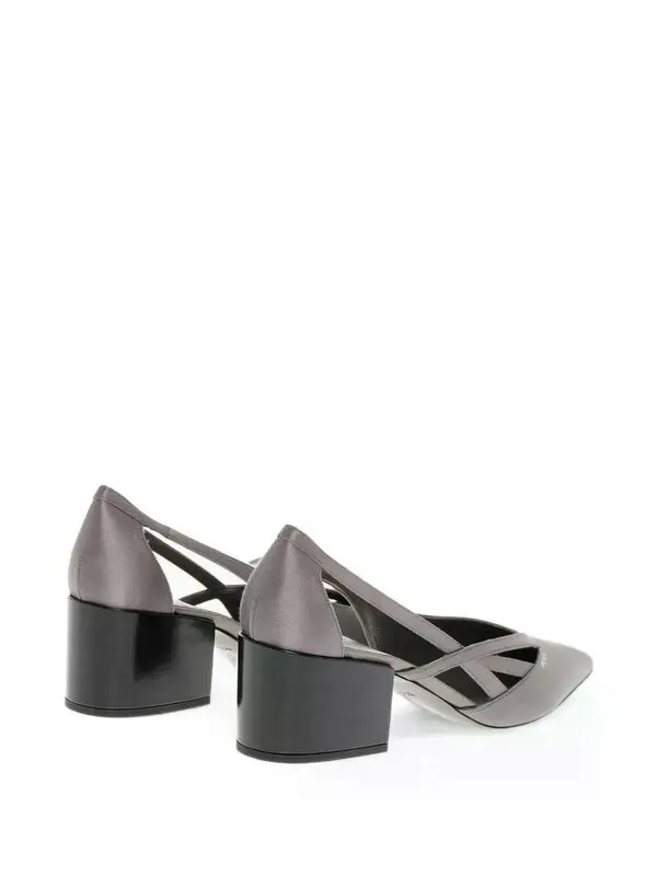 Prada Cut-out Pointed-toe Pumps - Grey