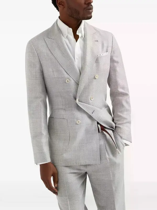 Brunello Cucinelli Double-breasted Checked Suit