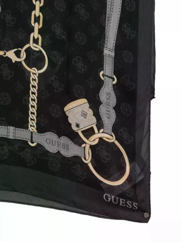 Guess Chain-print Logo Scarf