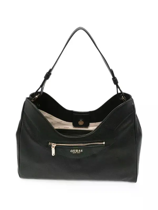 Guess Antonia Logo-plaque Pebbled-leather Shoulder Bag