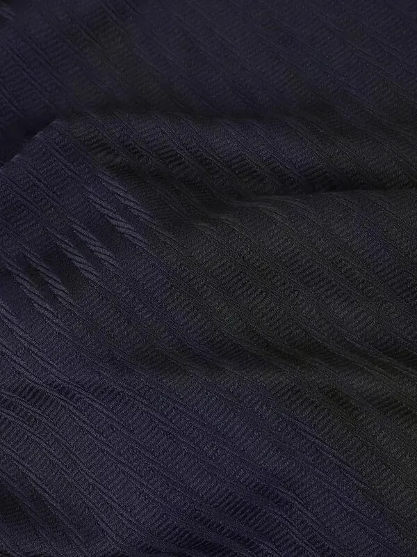 Emporio Armani Herringbone-knit Fringed Scarf