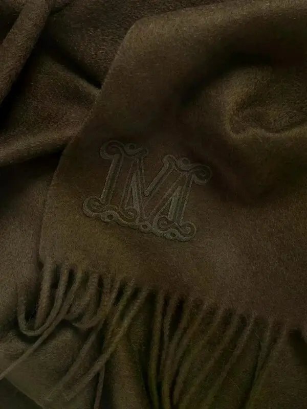 Max Mara Logo-embroidered Fringed Scarf