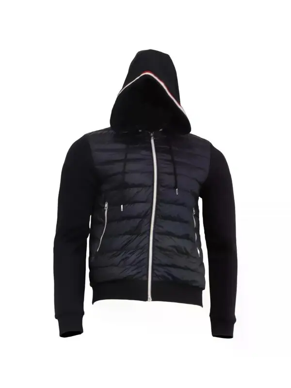 Moncler Tricolour Trim Panelled Jacket - Blue