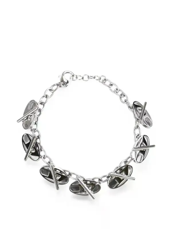 DIESEL® D Charm-embellished Chain Bracelet - Silver