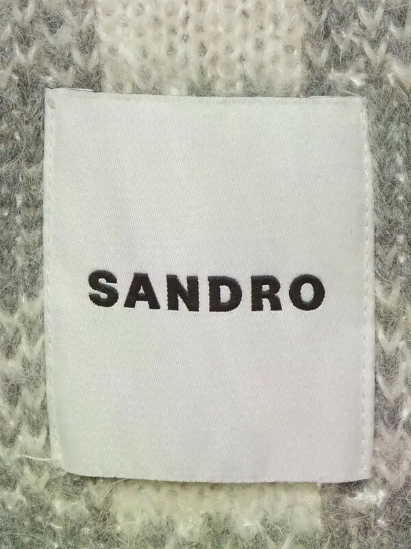 Sandro Check Jacquard Ontario Cardigan