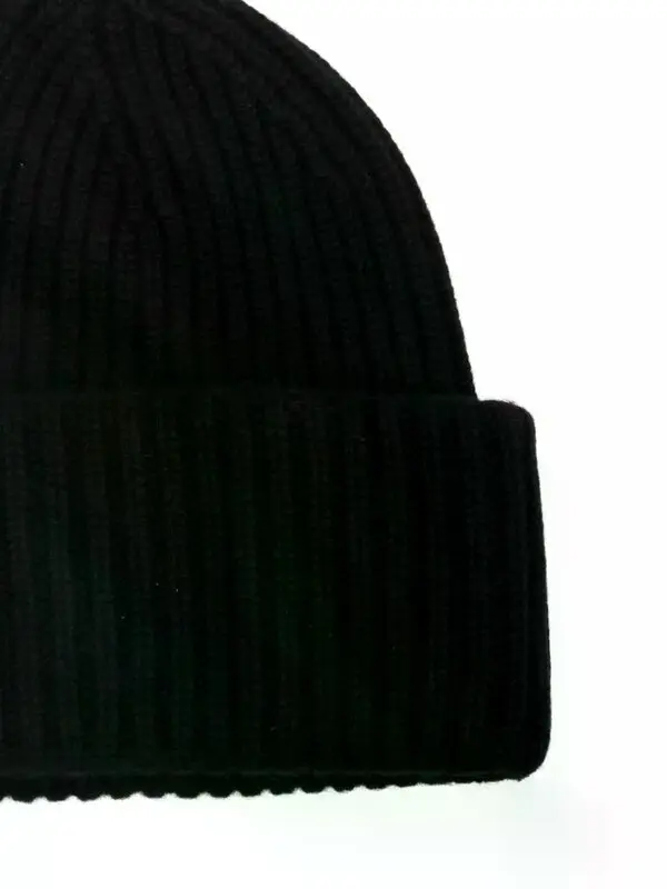 Soft Goat Ribbed-knit Beanie Hat