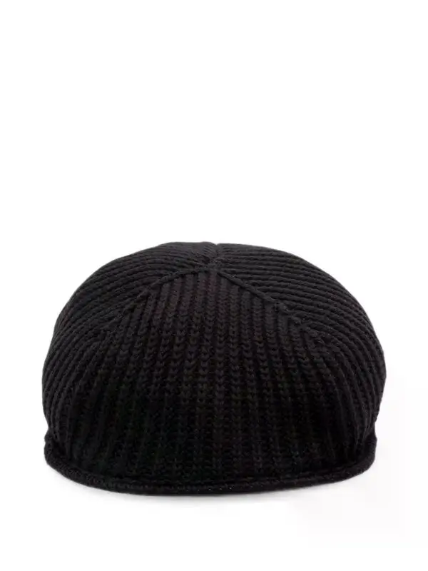 Altea Ribbed-knit Wool Flat Cap - Black