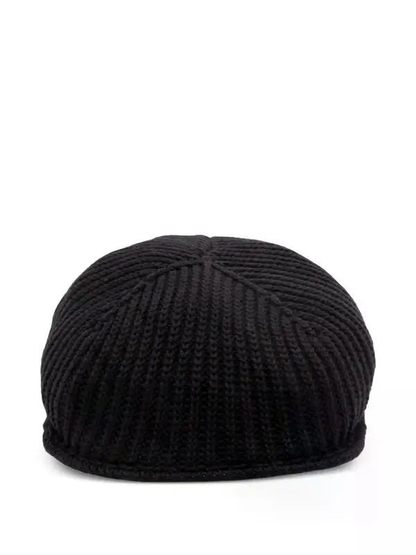 Altea Ribbed-knit Wool Flat Cap - Black