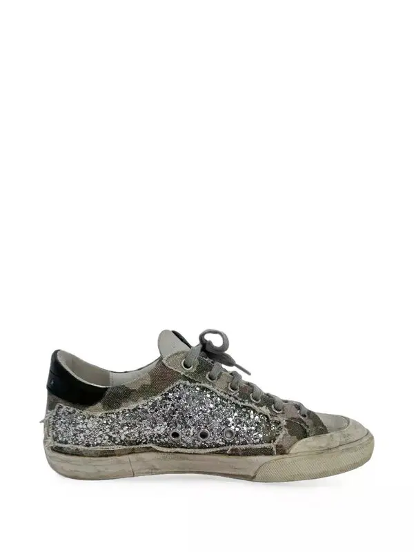 GOLDEN GOOSE Super-star Glittered Sneakers - Grey