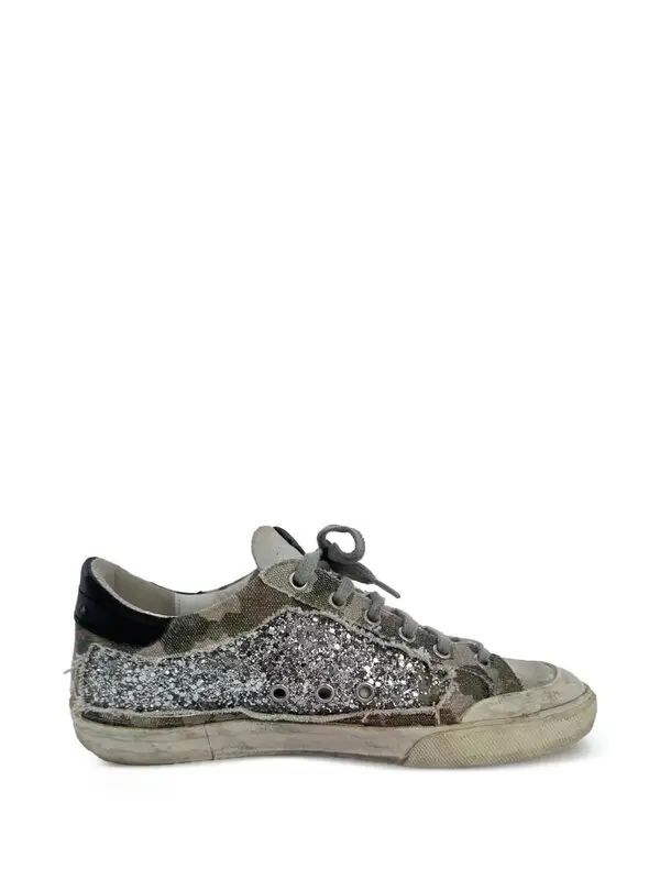 GOLDEN GOOSE Super-star Glittered Sneakers - Grey