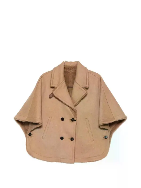 Max Mara Double-breasted Reversible Cape - Neutrals