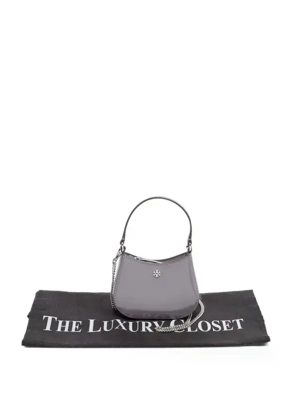 Tory Burch Emerson Patent Leather Tote Bag - Grey