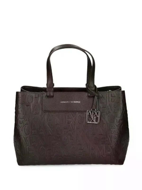 Armani Exchange Logo-embossed Tote Bag - Brown