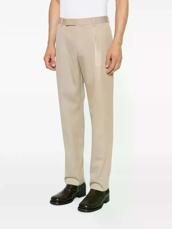 Zegna Single-pleat Cotton-blend Trousers